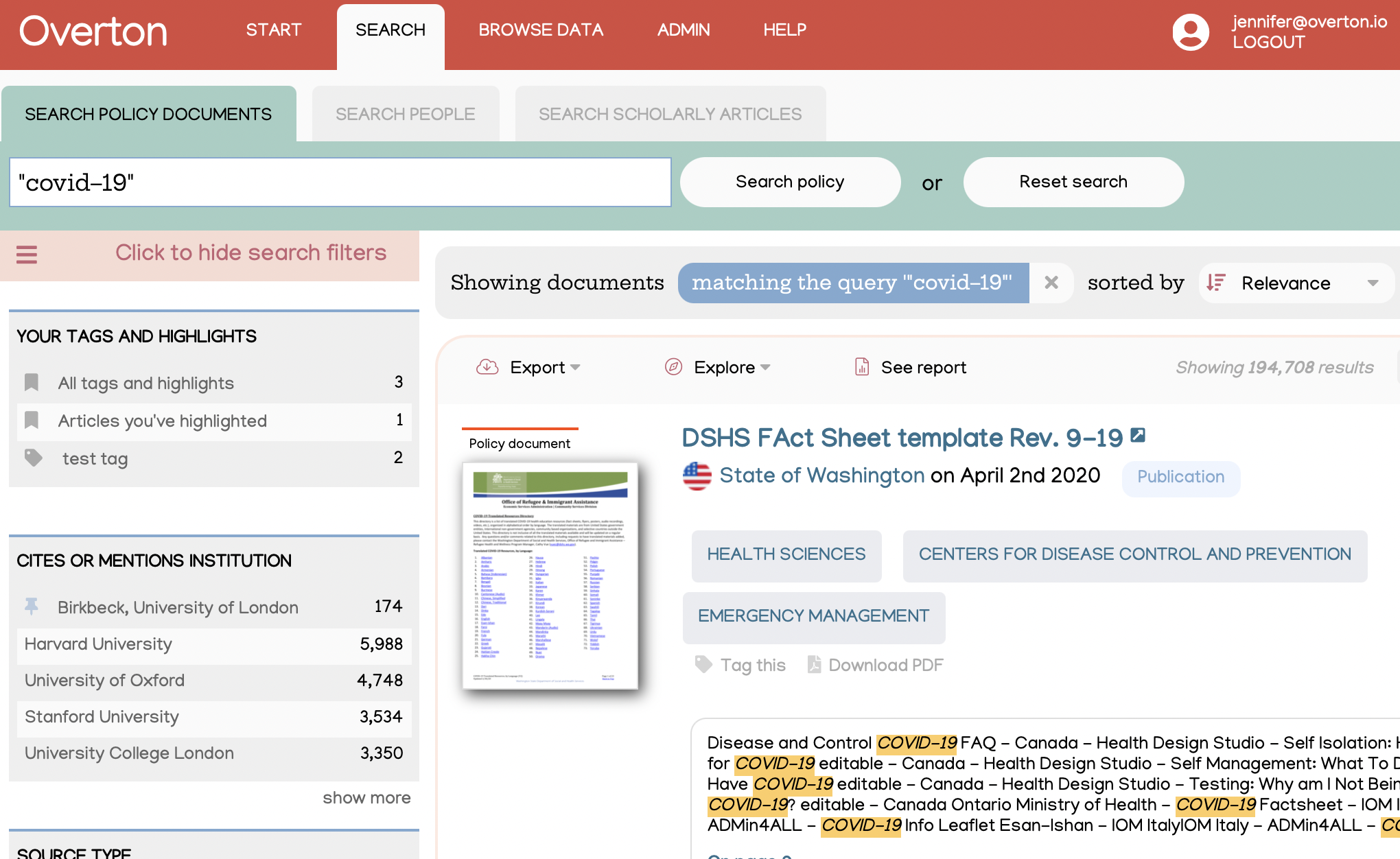 New paper in Science uses Overton data to explore pandemic responses ...